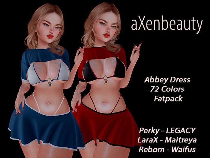 Second Life Marketplace Ax Abbey Dress 72 Colors Fatpack